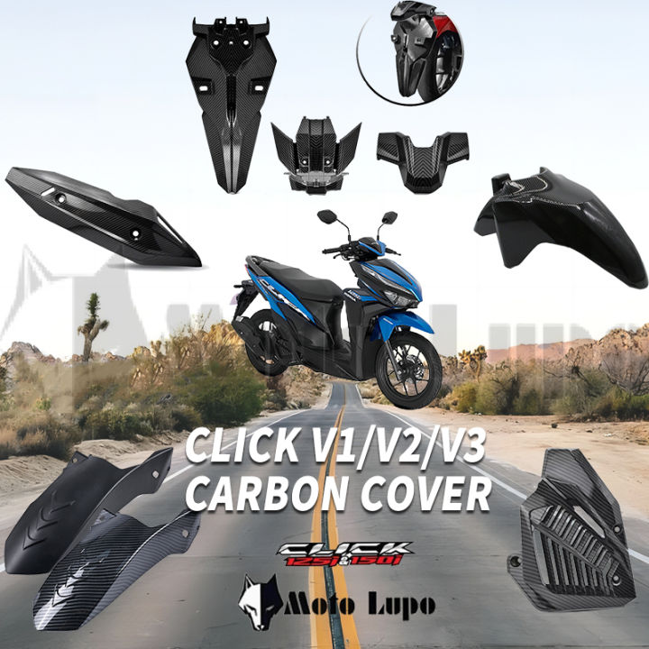 Moto Lupo Click V1/V2/V3 Carbon Cover For Honda Click 125i/150i Muffler ...
