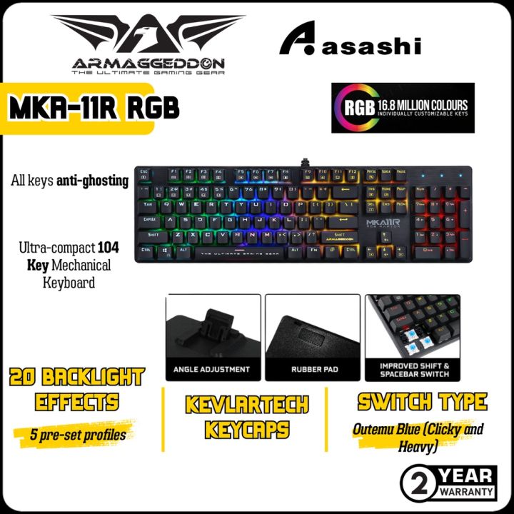 Armaggeddon Mka-11r Mechanical Gaming Keyboard -Black | Lazada