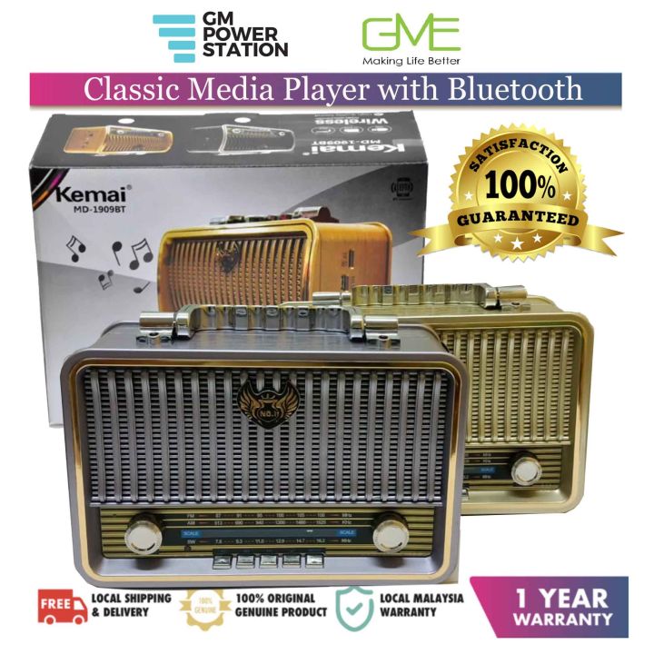 Radio classic style, vintage, retro, antique brand Kemai 1908 BT with ...