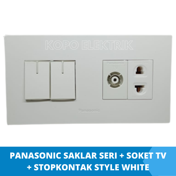 Panasonic Saklar Seri, Stopkontak Universal + Socket TV Tanam 2 Gang ...