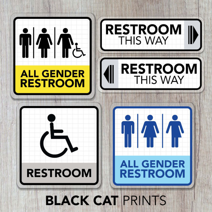 COD All Gender and PWD Restroom Signs Laminated Signages Sign Boards ...