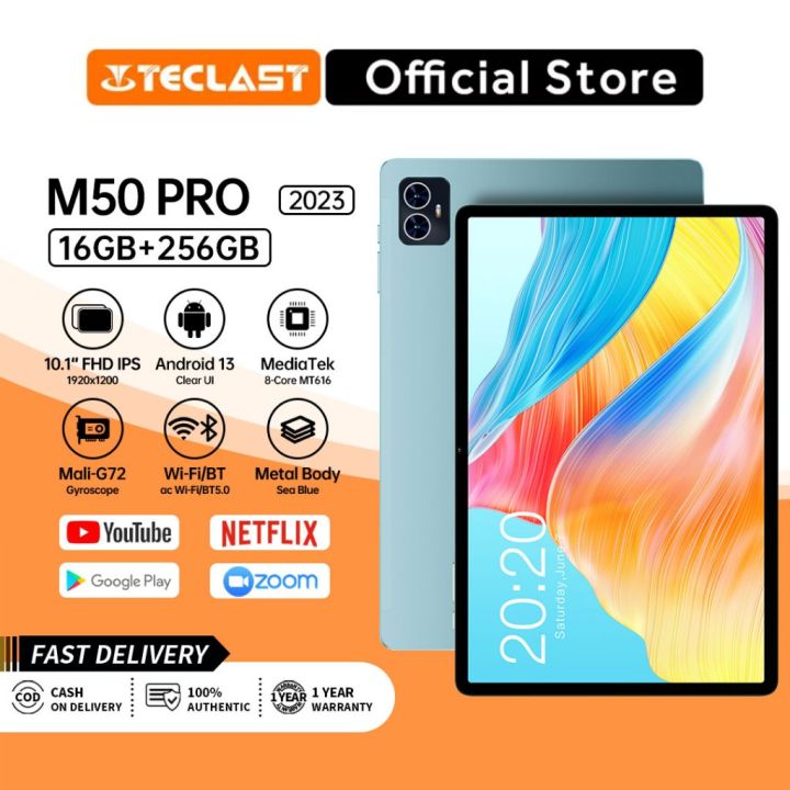Teclast M50 Pro Tablet PC 10.1" FHD Display 8GB RAM 256GB ROM WIFI/SIM 4G Android 13 Tablet ...