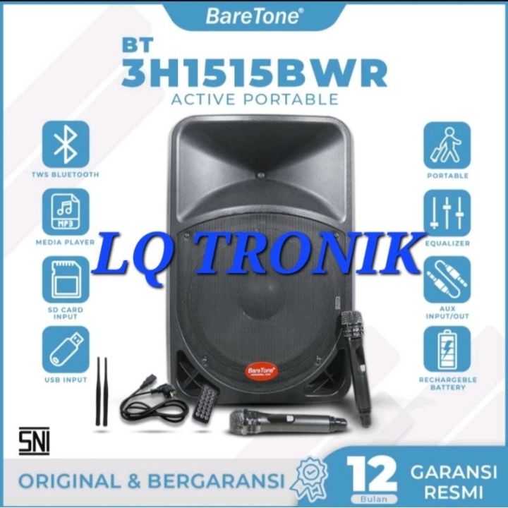 SPEAKER AKTIF PORTABLE MURAH BASS BARETONE 15 INCH 15 BWR BLUETOOTH ...