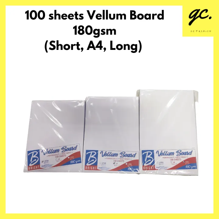 GC 100 sheets Vellum Board Specialty Paper 180gsm or 220gsm | Lazada PH