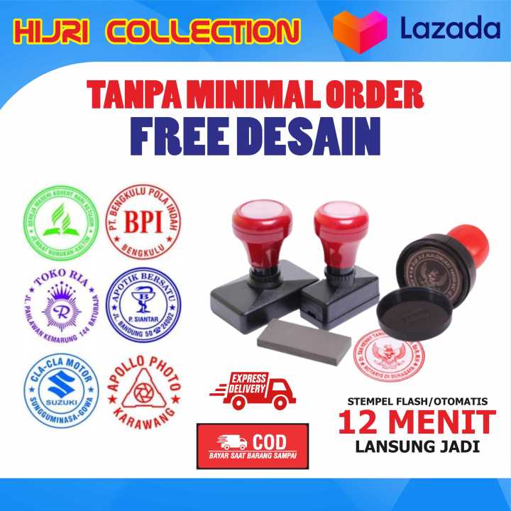 Stempel Otomatis free desain untuk Perusahaan, logo, nama tandatangan, lunas stample flash ...