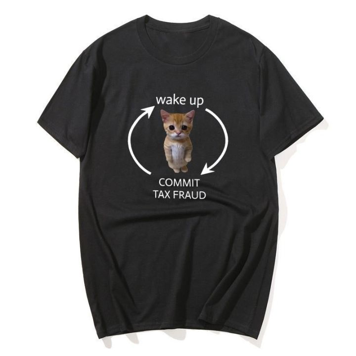 Wake Up Act Silly Cute Funny Cat Meme T Shirt Men Women Casual Fashion ...