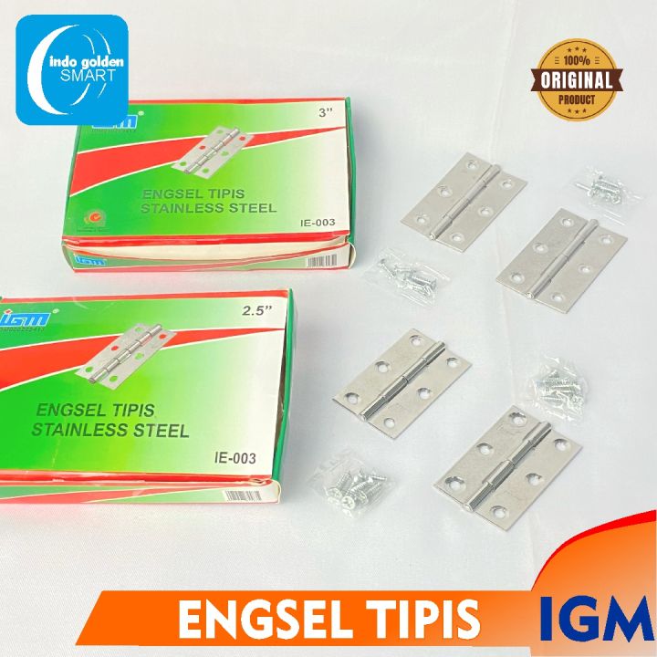 ENGSEL TIPIS IGM ENGSEL PINTU ENGSEL JENDELA + SKRUP 2" 2.5" 3" SET IE ...