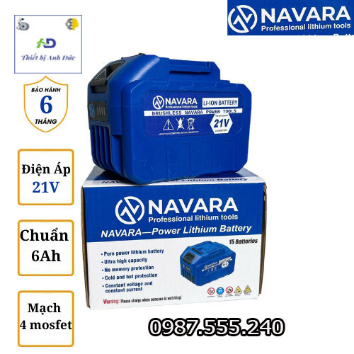 Pin Navara 10 cell và 15 cell , chuẩn cell 2000mAh Chân pin phổ thông ...
