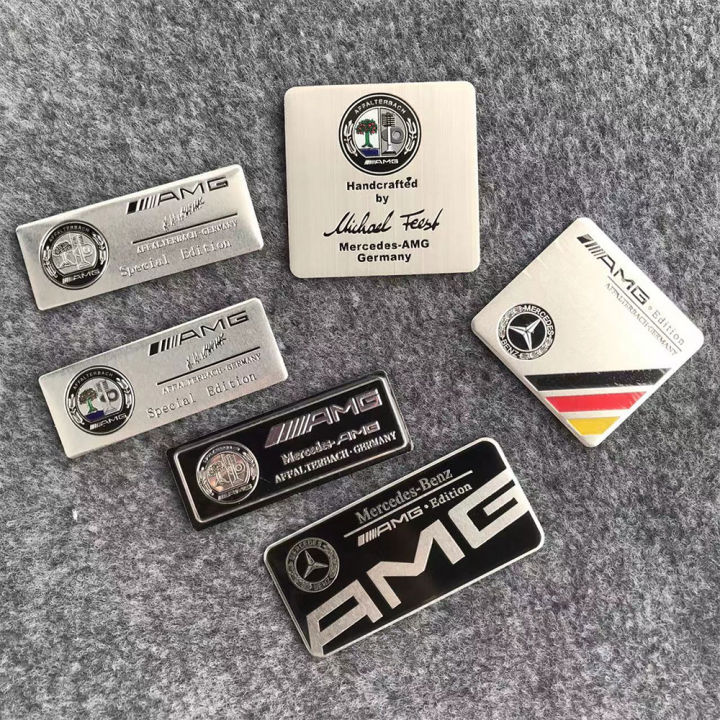 AMG Aluminum Labelling Emblems Stickers Engine Badges for Mercedes AMG ...