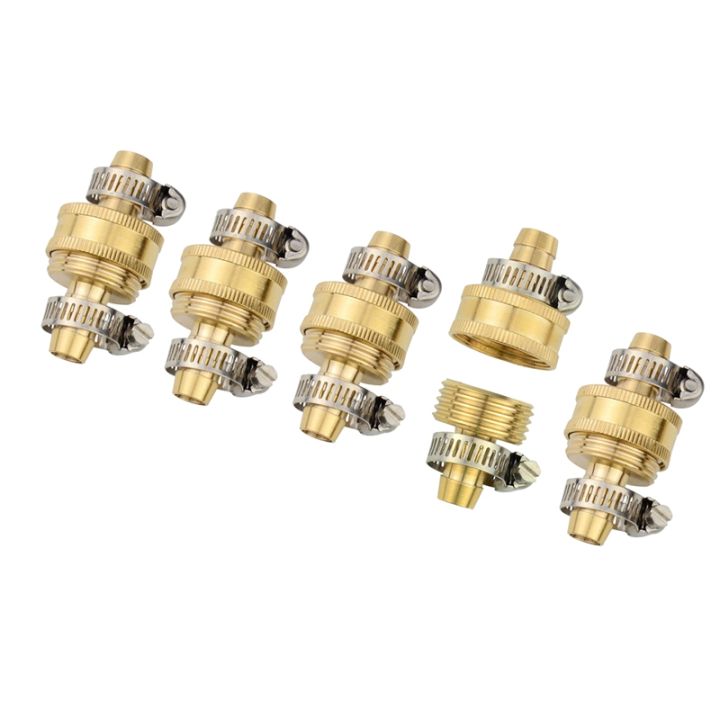 Gardening 5 Sets Brass 1/2 Inch Garden Hose Mender Repair Male Female ...