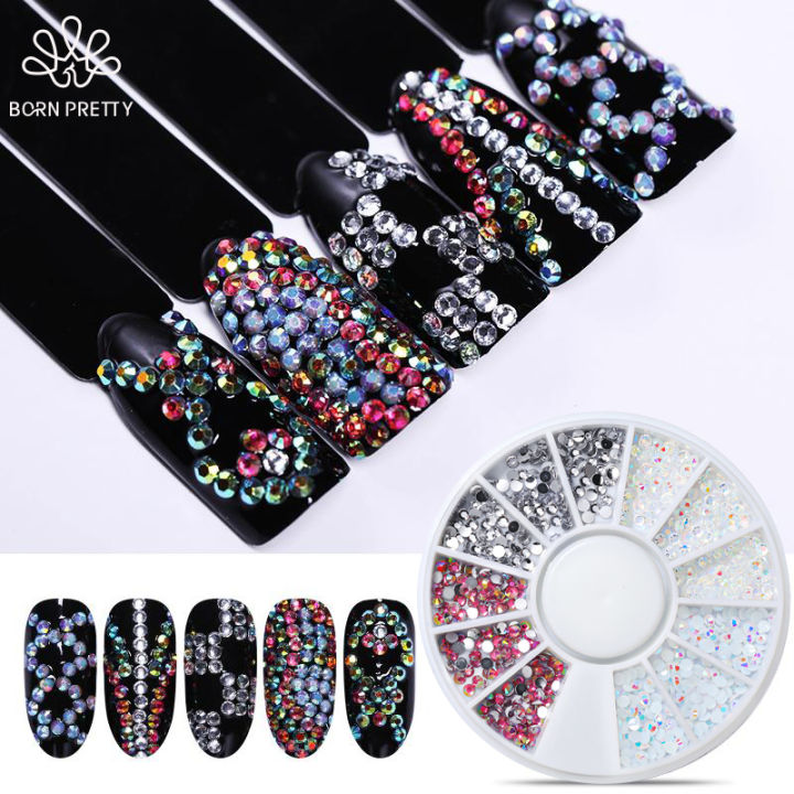 BORN PRETTY DIY 3D Nail Art Wheel Tips Crystals Glitter Rhinestone ...