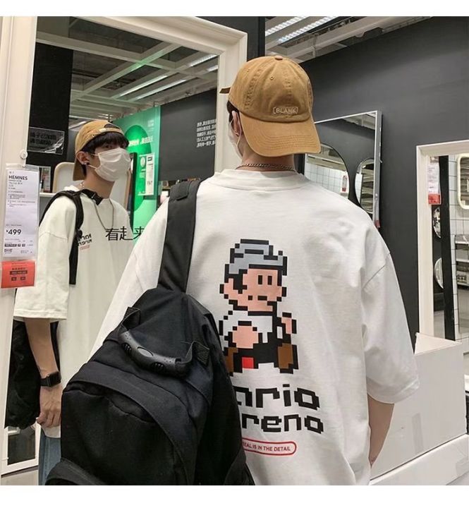 (S-8XL) แขนสั้นผู้ชายฤดูร้อน2022ใหม่อินเทรนด์แบรนด์ Ins สไตล์ฮ่องกงเสื้อยืดผู้ชายอินเทรนด์ทุกการ ...