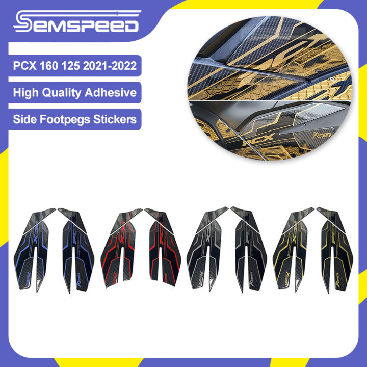 SEMSPEED Motorcycle Side Footrest Stickers Footpegs Decals For Honda ...