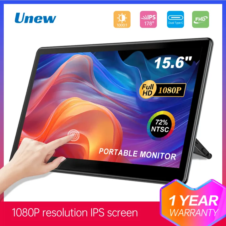 Unew 15.6 inch Touchscreen Portable Monitor LCD 1080 IPS HDMI ...