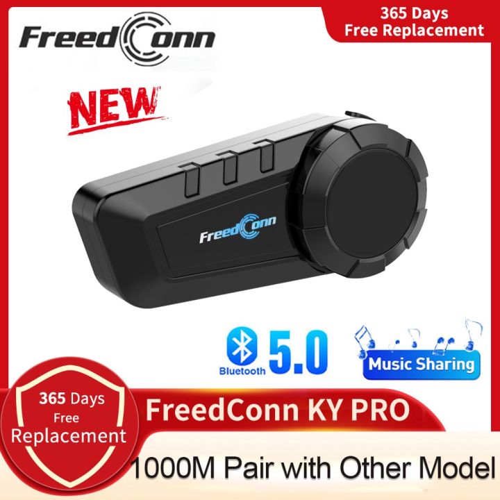 Freedconn KY PRO Motorcycle Helmet Headset Bluetooth Intercom 6 Riders ...