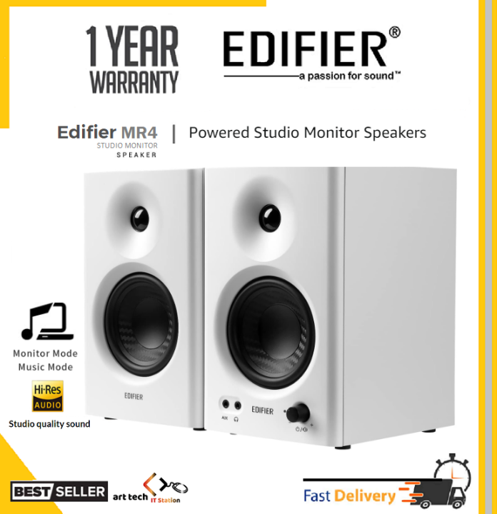 Edifier MR4 - Studio Monitor Speaker | 42W RMS | 1" silk dome tweeter ...
