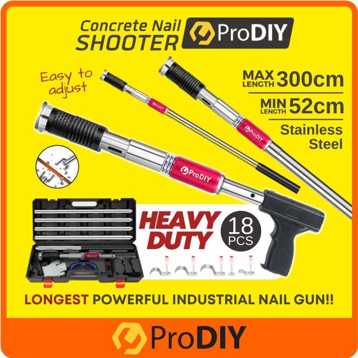 PRODIY Heavy Duty Ceiling Nailer Shooter Manual Rivet Gun Concrete Nail ...