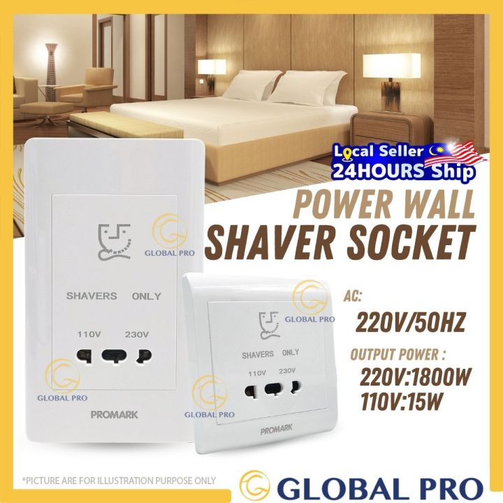 PROMARK Shaver Socket 110V-240V Wall Mounted Type Shaver Socket for ...