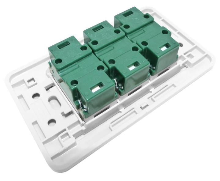 OMNI CS Classic Series Flush Type Universal 3 Gang Outlet in Plate ...