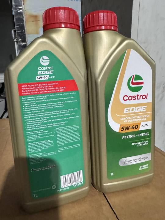 CASTROL EDGE 5W40 1 LITER (GASOLINE & DIESEL ENGINE) ADVANCE FULLY ...