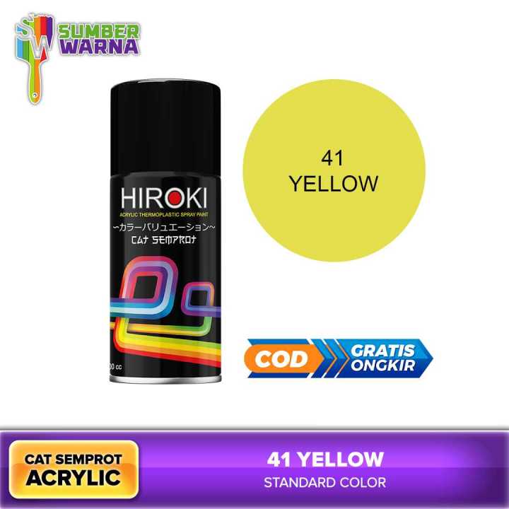 Hiroki Acrylic Spray Paint Yellow 41 - Cat Semprot Pilox Pylox Pilok ...