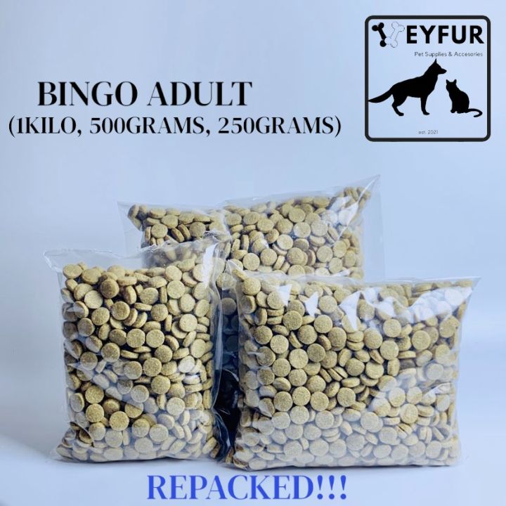 BINGO DOG FOOD FOR ADULT REPACKED - 1KILO, 500GRAMS, 250GRAMS - | Lazada PH