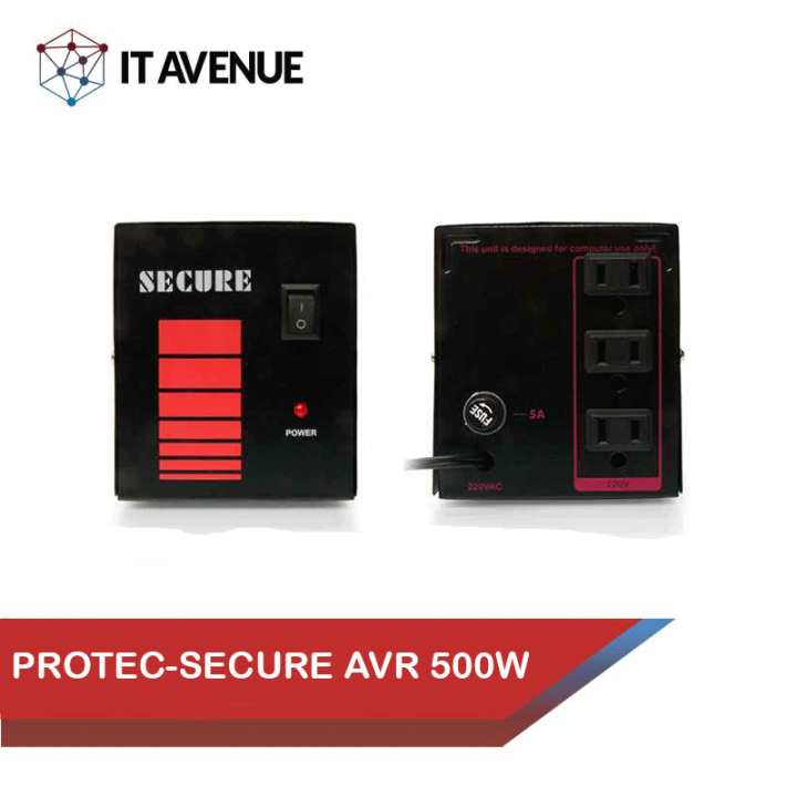 PROTEC-SECURE AVR 500W / 220V Computer AVR (Automatic Voltage Regulator ...