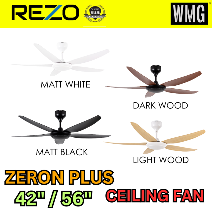 REZO CEILING FAN 42" / 56" 5 BLADE REMOTE DC ZERON PLUS | Lazada