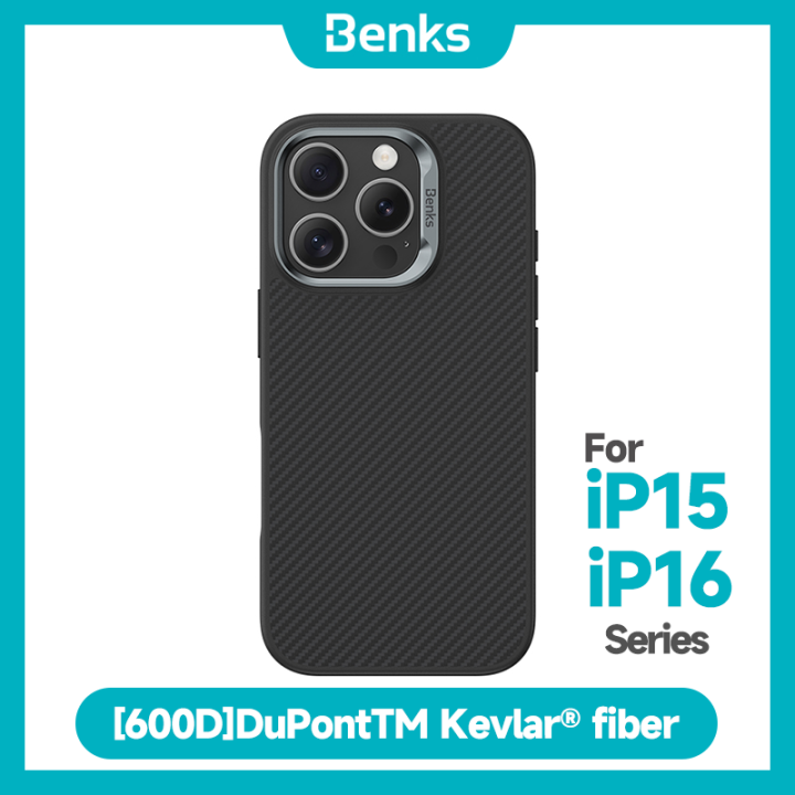 Benks MagClap™ ArmorPro Case built with Kevlar® [600D] for iPhone 14 15 16 Pro Max Shockproof ...