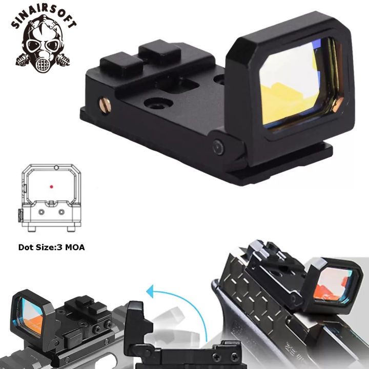 SINAIRSOFT Tactical Flip Red Dot RMR Holographic Reflex Sight Folding ...