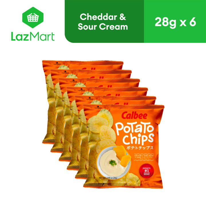 Calbee Potato Chips Cheddar And Sour Cream 28g - Pack of 6s [Expiry ...