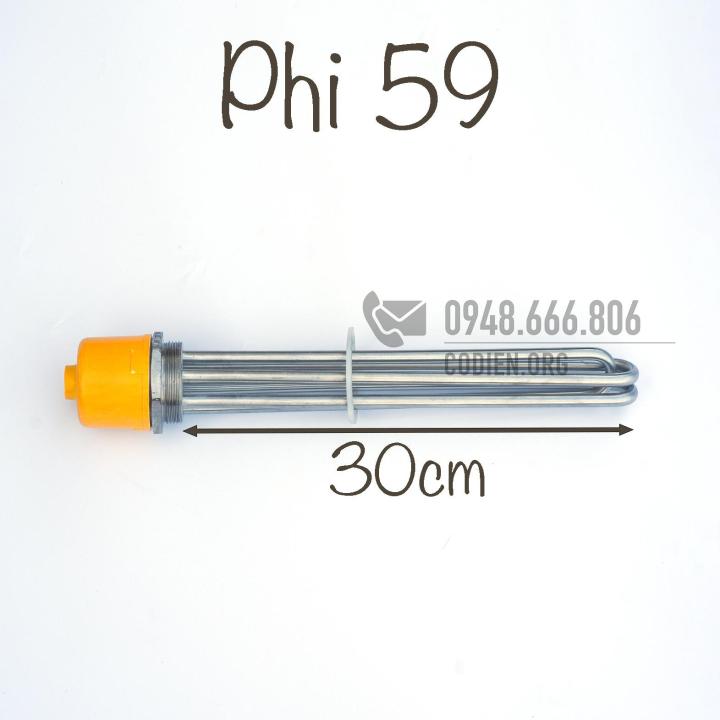 Phi 59 6Kw, điện trở ren 59 công suất 6kw, thanh nhiệt cục ren 6kw phi ...