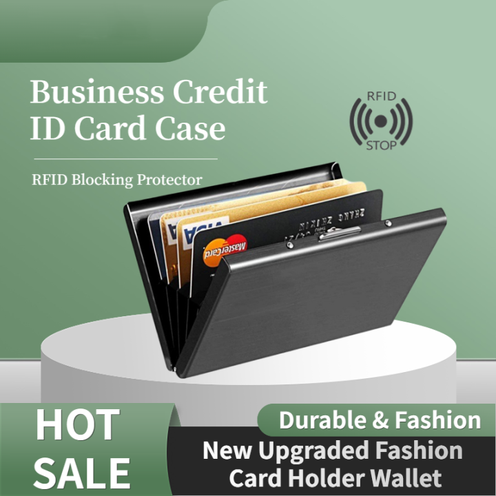 Slim High Quality Anti-theft RFID ID Credit Card Holder Business Wallet ...