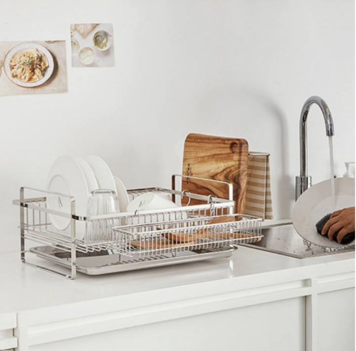 Hanssem All Stainless Steel Dish Rack Dish Soap Dispenser Rack Dish ...