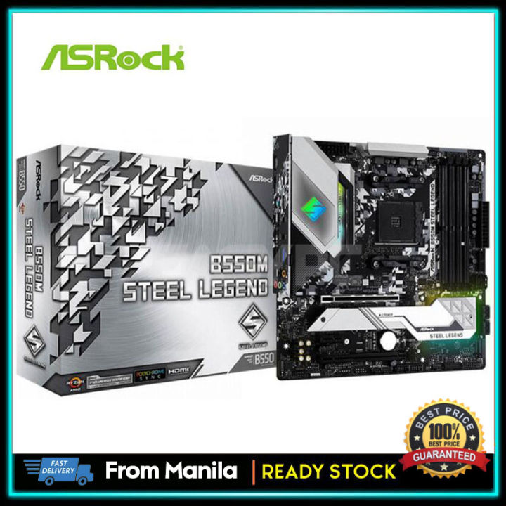 Asrock B550M Steel Legend Socket Am4 Ddr4 Motherboard Micro-atx AMD ...