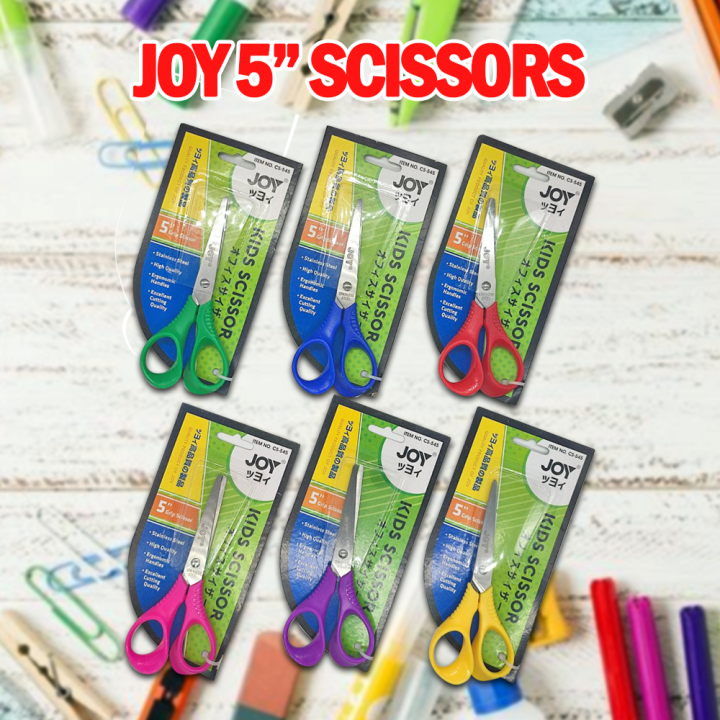 Hunter House JOY Kids Scissors, 5 inches, 6 Colors Student Scissors CS ...