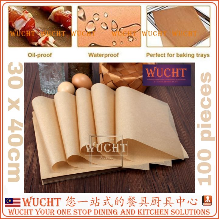 【WUCHT】100pcs x 30x40cm Unbleached Brown Paper Brown Parchment Paper ...