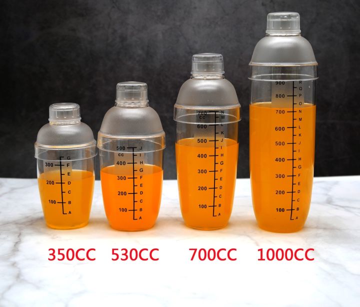 Bình Lắc Shaker Nhựa Pha Chế Cocktail Vạch Đen [ Dung Tích: 350ml & 530ml & 700ml &1000ml ...