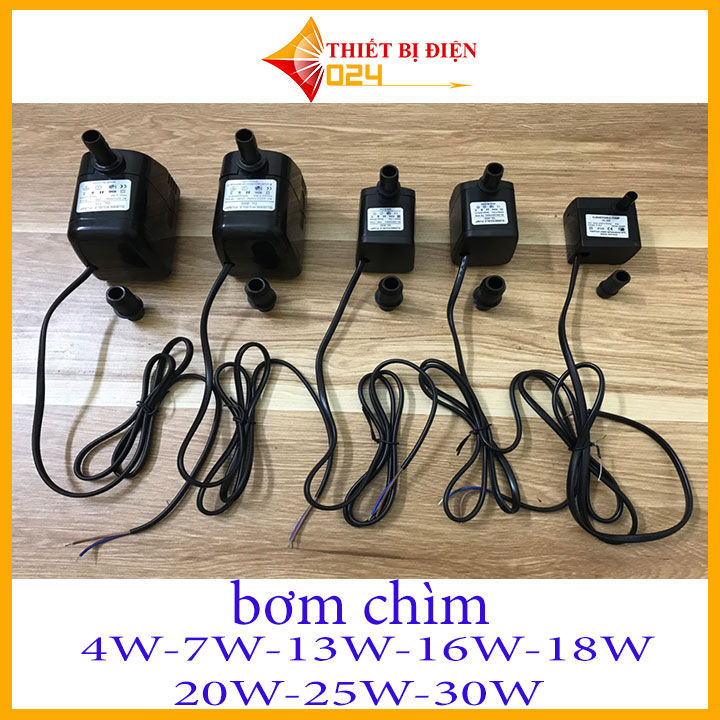 Bơm chìm mini 4W 8W 13W 16W 18W 25W - 220V quạt điều hoà hơi nước - bể ...