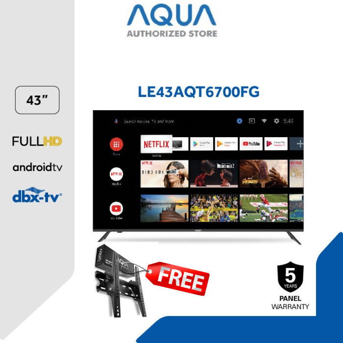 AQUA Elektronik Smart Android TV LE43AQT6700FG 43 Inch - Android 11 ...