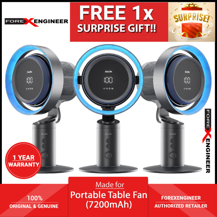 Jisulife Table Fan Pro3 ( 8000mAh ) Portable Bladeless Fan H11 Level ...