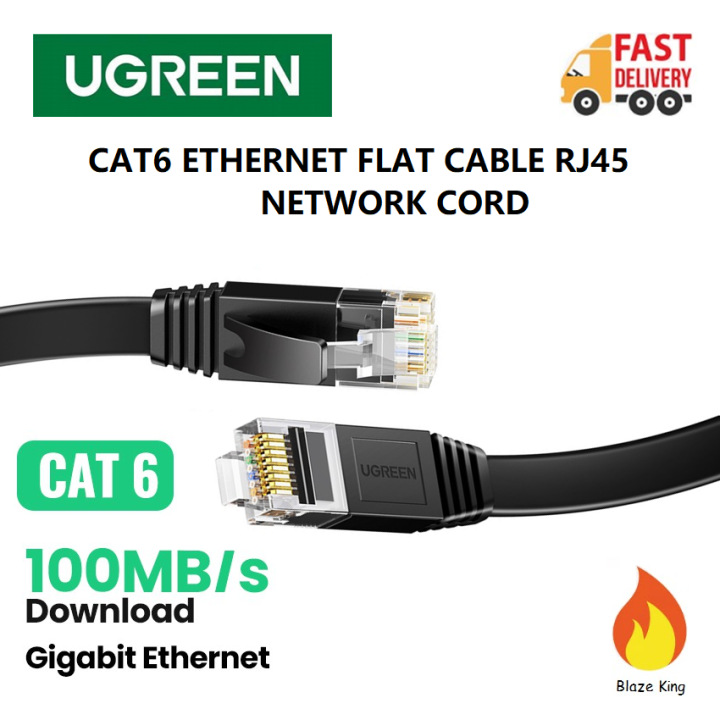 UGREEN CAT 6 Ethernet Flat Cable Cat6 Lan Cable UTP RJ45 Network Cord (Flat Cable) | Lazada