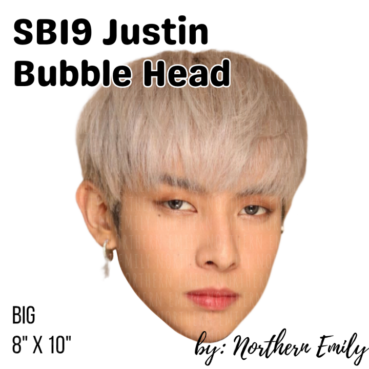 SB19 Justin Bubble Head Photo 1 piece Glossy ATIN Mahalima SB19 Merch ...