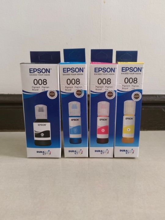 Genuine Epson Ink 008 (Black, Cyan, Magenta, Yellow) | Lazada PH