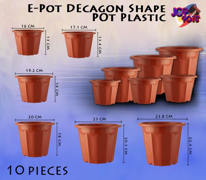 10 Pieces E-Pot Decagon Shape Pot plastic | Lazada PH
