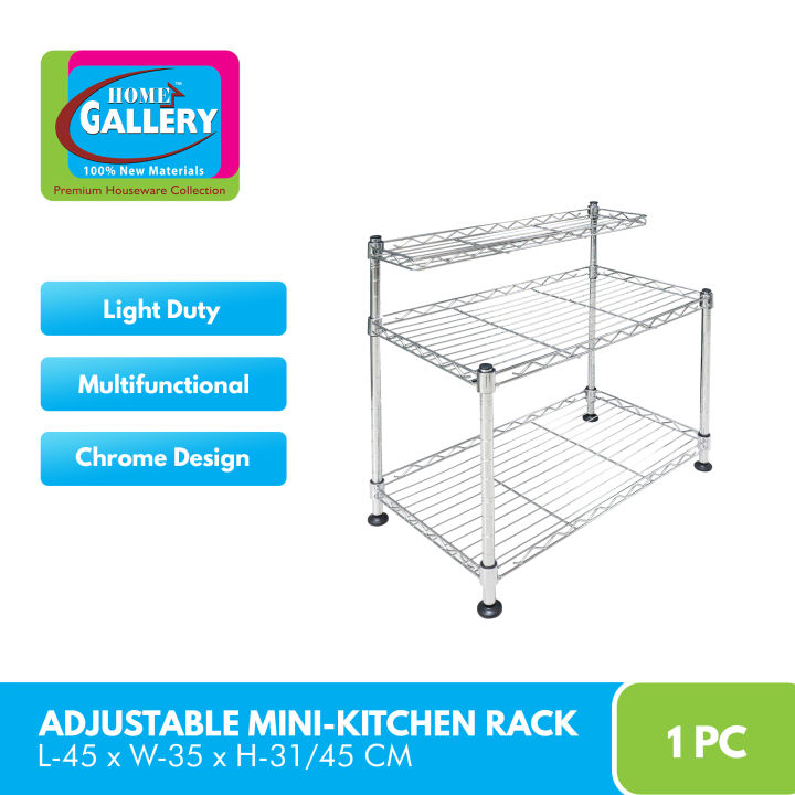 Home Gallery Adjustable Mini Kitchen Rack | Dimension: L45xW35xH31/45cm ...