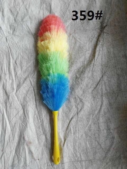 Kemoceng tali rafia gagang kuning/ kemucing sulak rainbow plastik ...