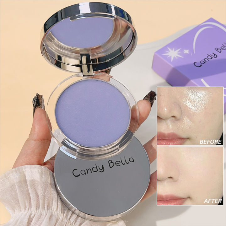 CandyBella Lavender Matte Pressed Powder with Powder Puff Oil Control Face Powder 10g Long ...