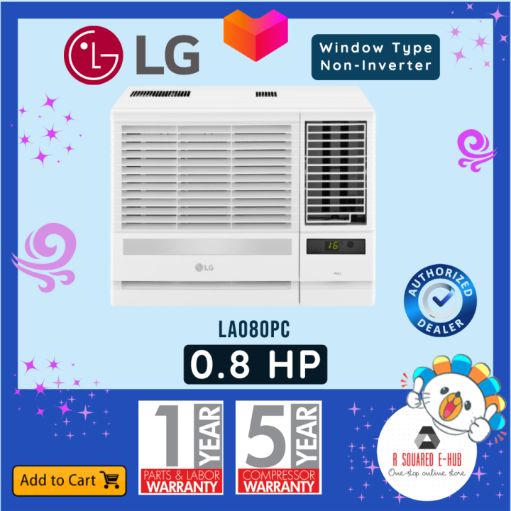 LG Window Type Deluxe Remote WRAC Silver Non-Inverter Aircon 0.8HP ...
