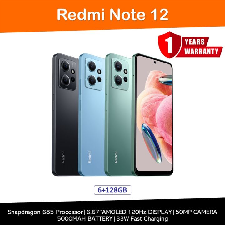 Xiaomi Redmi Note 12 (128GB ROM | 6GB RAM) [ 1 Year Xiaomi Malaysia ...